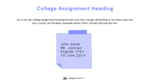 How to Make College Assignment Heading. General Rules